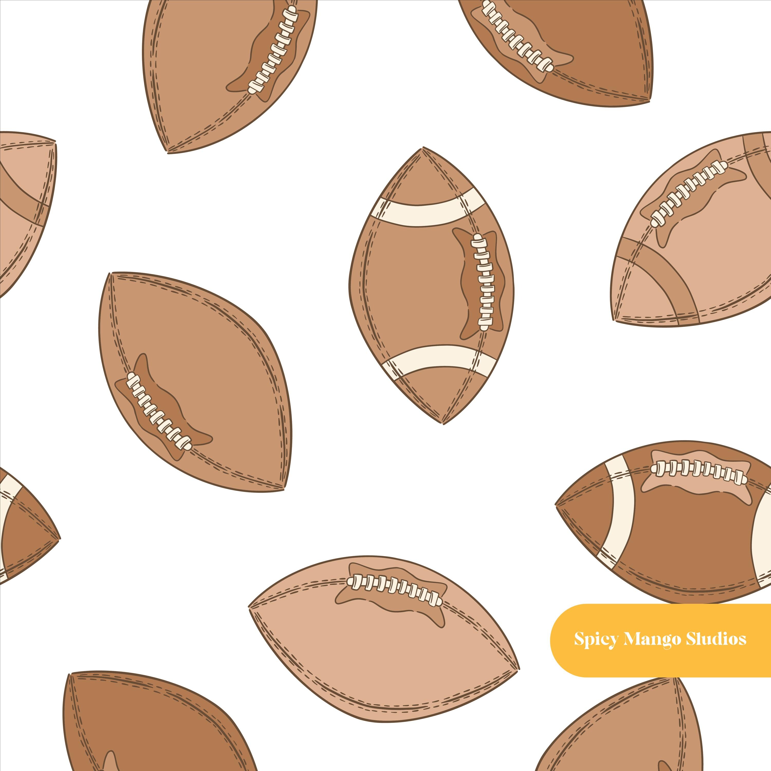 Football Sunday Sports Seamless Pattern in White - Etsy