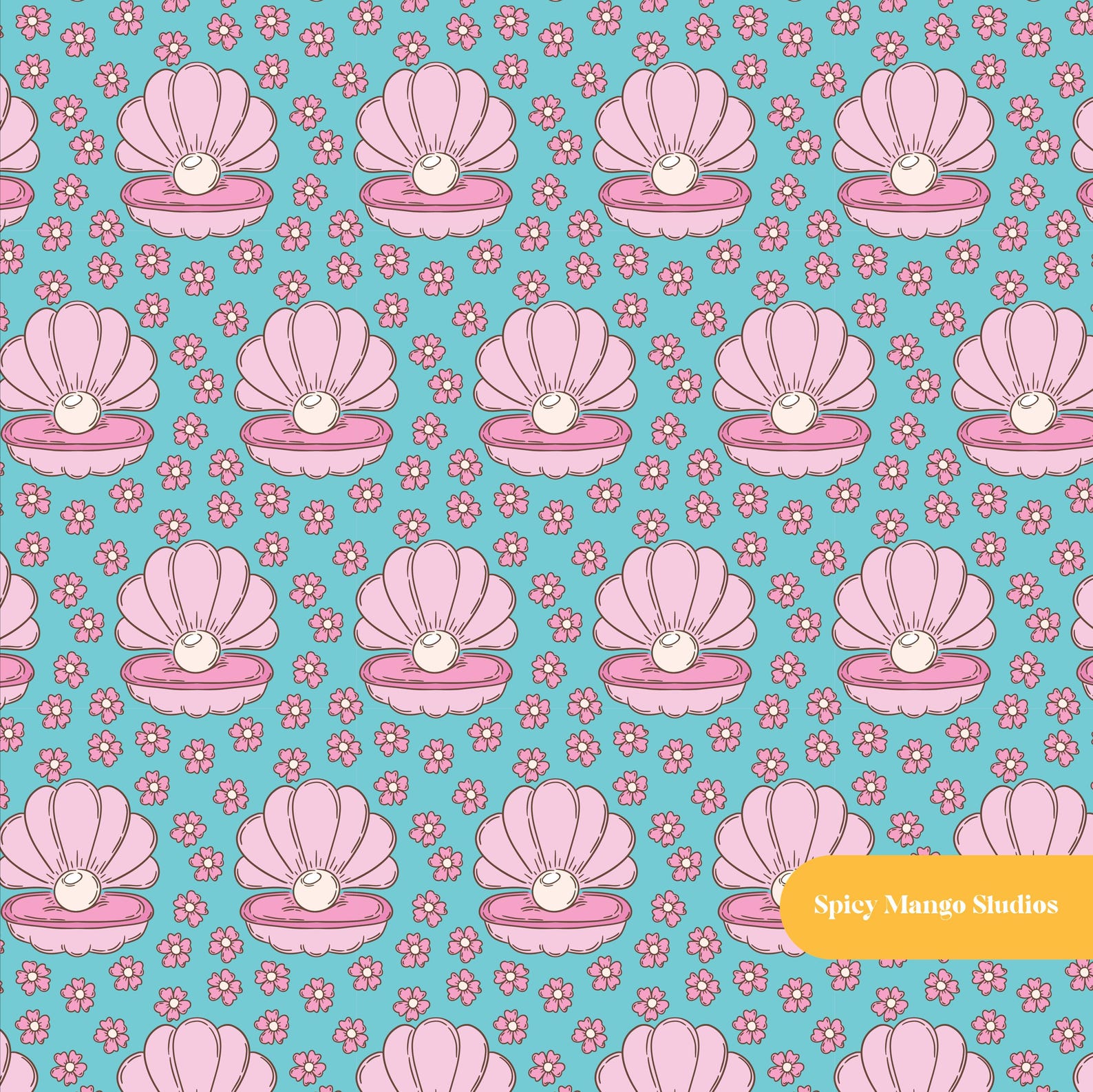Shine Bright Seamless Pattern in Teal and Pink - Etsy