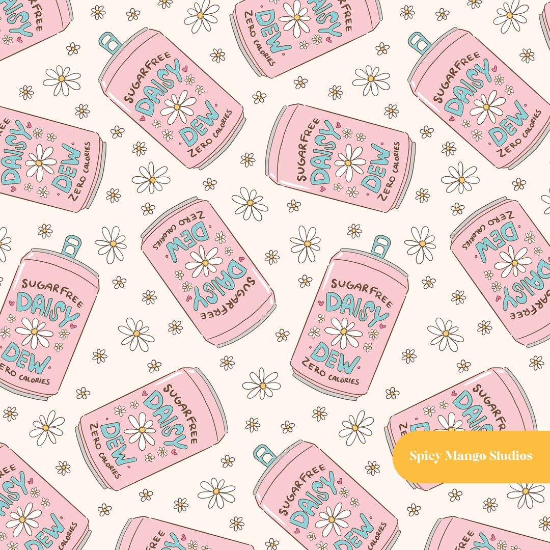 Daisy Dew Soda Seamless Pattern in Neutral - Etsy