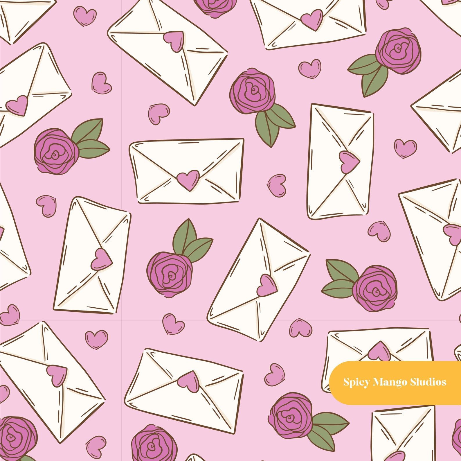 Love Notes Seamless Pattern in Lilac - Etsy