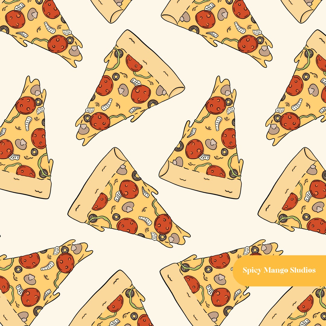 Pizza Slice Seamless Pattern in Neutral - Etsy