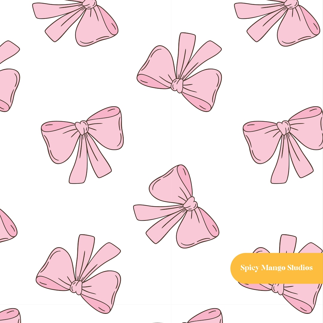 Pink Bows Seamless Pattern: Girly Fabric Design (digital Download) - Etsy