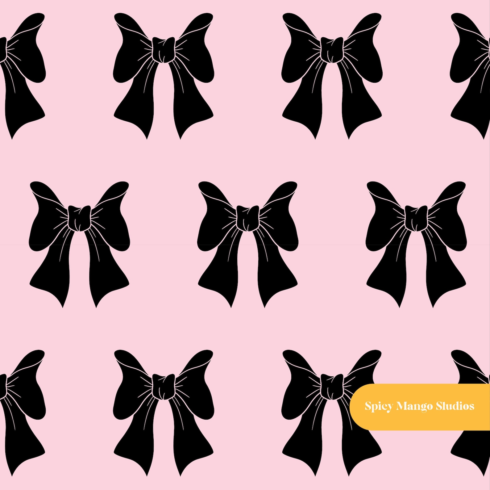 Preppy Bows Seamless Pattern in Pink and Black - Etsy