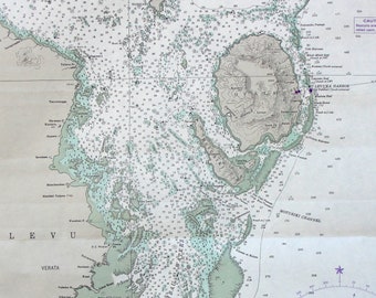 Fiji Nautical Chart - Etsy