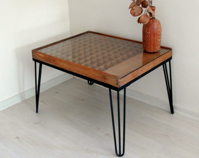 Collector's Display Coffee Table, Letterpress Side Table, End Table ...