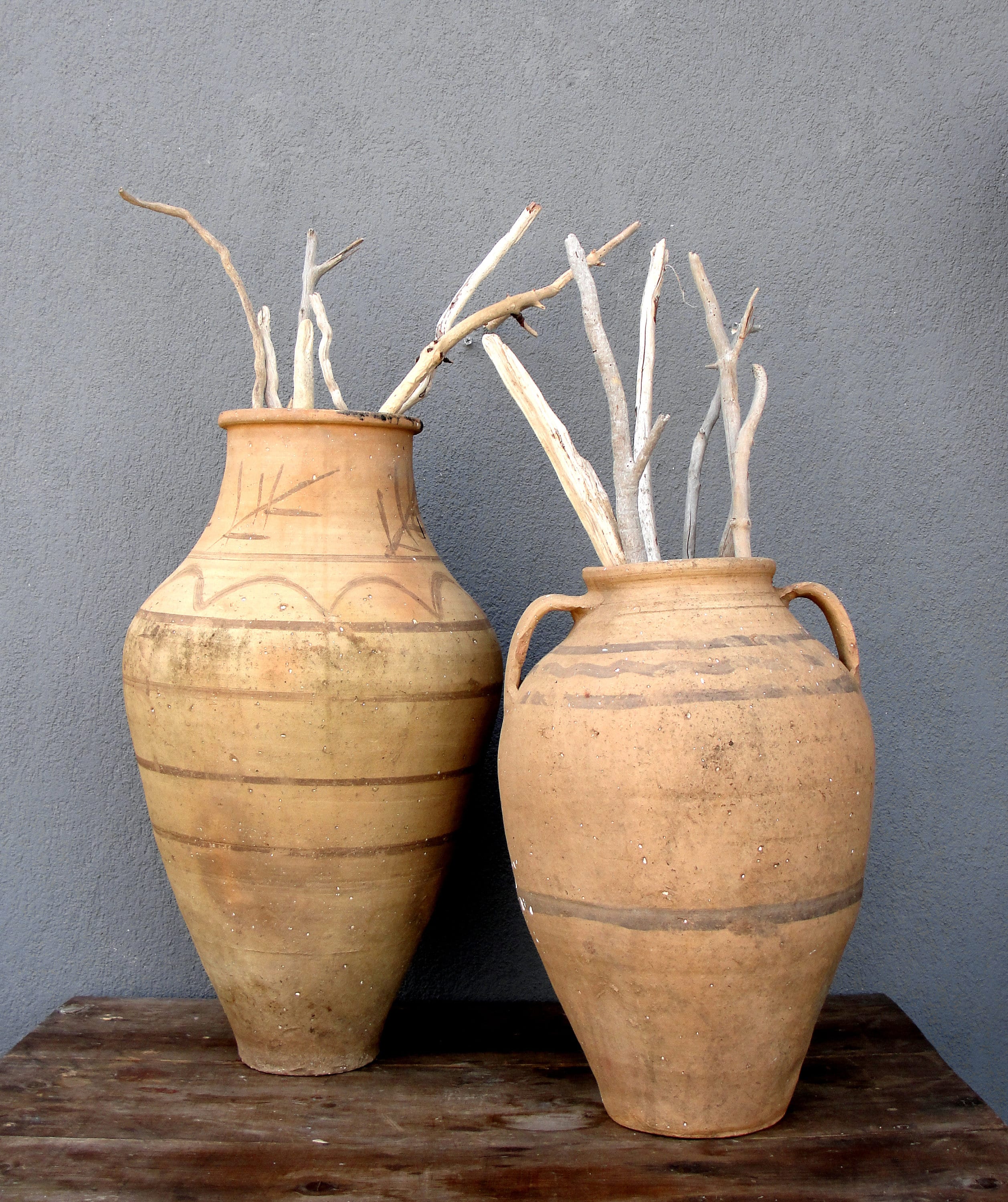 Vintage Large Clay Pot, Earthenware Cauldron, Large Pottery Planter ...