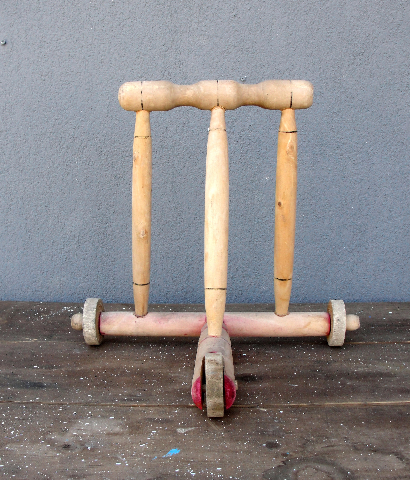 Primitive Vintage Wooden Baby Walker, 1950's Shabby Rustic Handmade ...