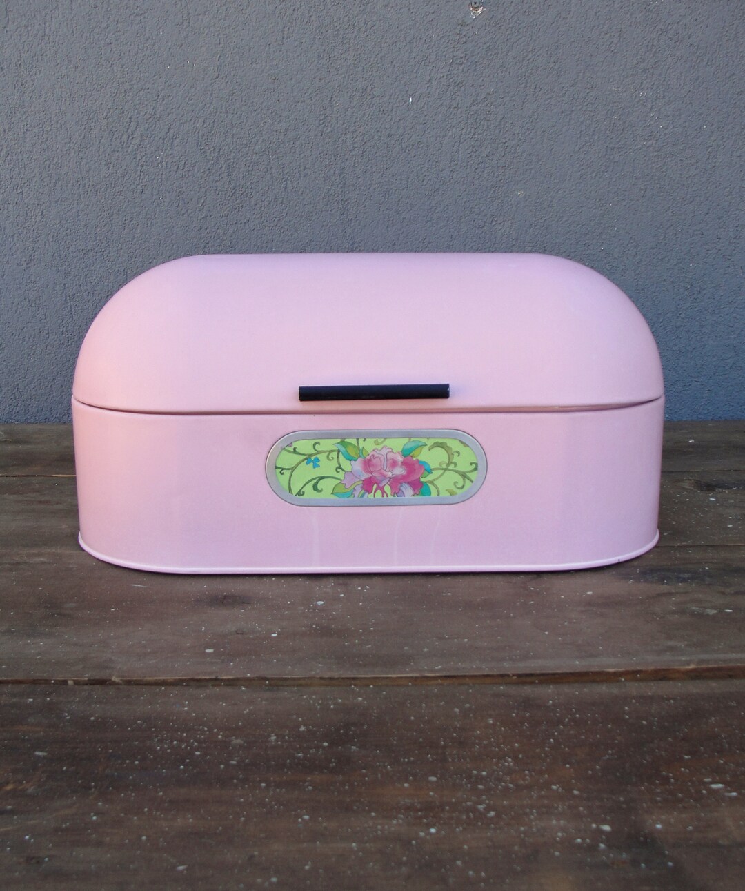 Vintage Bread Box Tin Funky Pink 1970's Kitchen Decor - Etsy