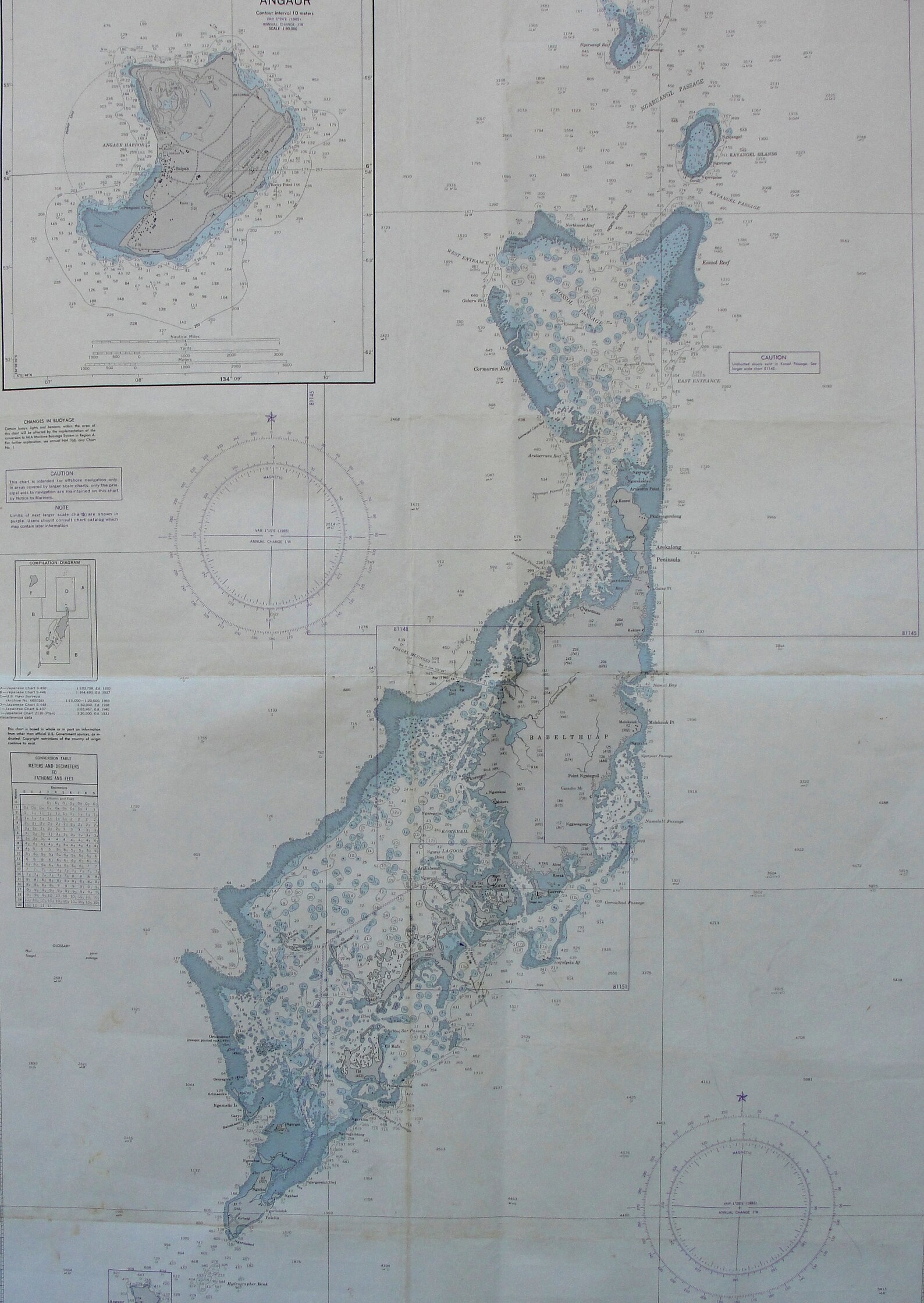 Vintage Nautical Sea Map Maritime Chart Palau Islands North - Etsy