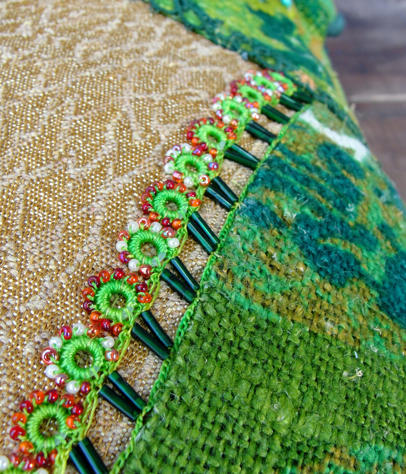 Crazy Patchwork Pillow Cushion Lace and Linen Couch Cushion | Etsy