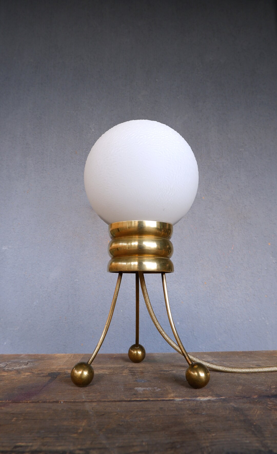 Vintage MCM Desk Lamp, Table Brass Atomic Lamp, Solid Brass Lamp, Mid ...