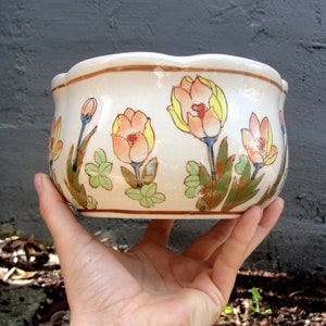 Vintage Handpainted Clay Pots, Woman Figurine Vase, Candle Holder ...