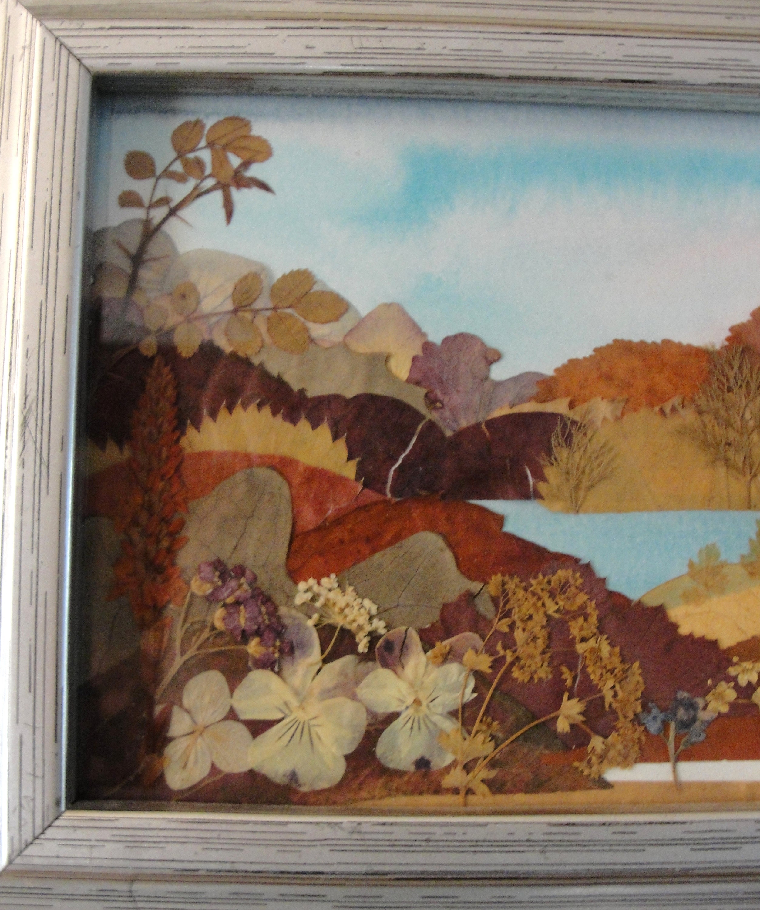 Vintage Handmade Collage of Dried Leaves Plants and Flowers - Etsy