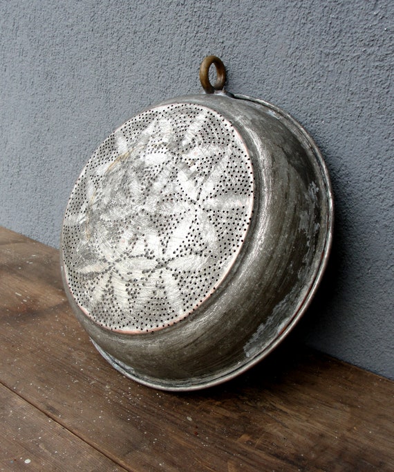 Vintage Sieve Vintage Sifter Handmade Metal Strainer Cottage - Etsy