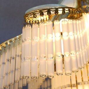 Retro Glass Fringe Chandelier, Art Deco Style, Ceiling Pendant Light ...