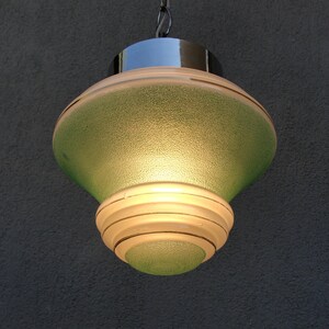 Midcentury Green Glass Ceiling Light, Art Glass Pendant Light Lamp ...