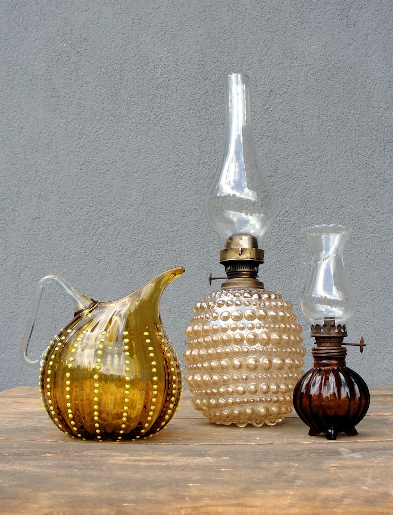 Glass Oil Lamp Vintage Oil Lamp Glass and Brass Gas Lamp - Etsy