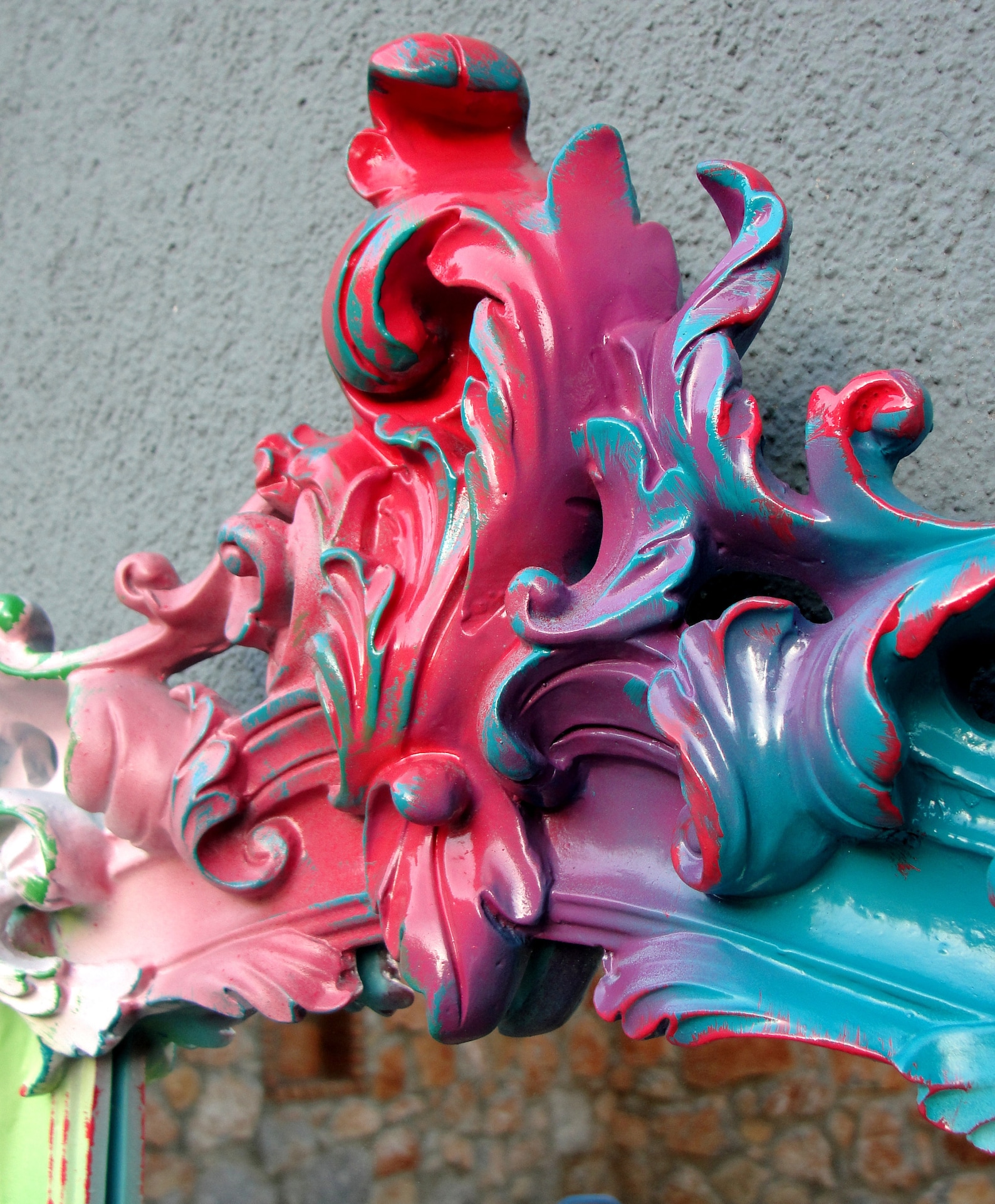 Ornate Rainbow Mirror Handpainted Frame Floral Frame Vintage - Etsy