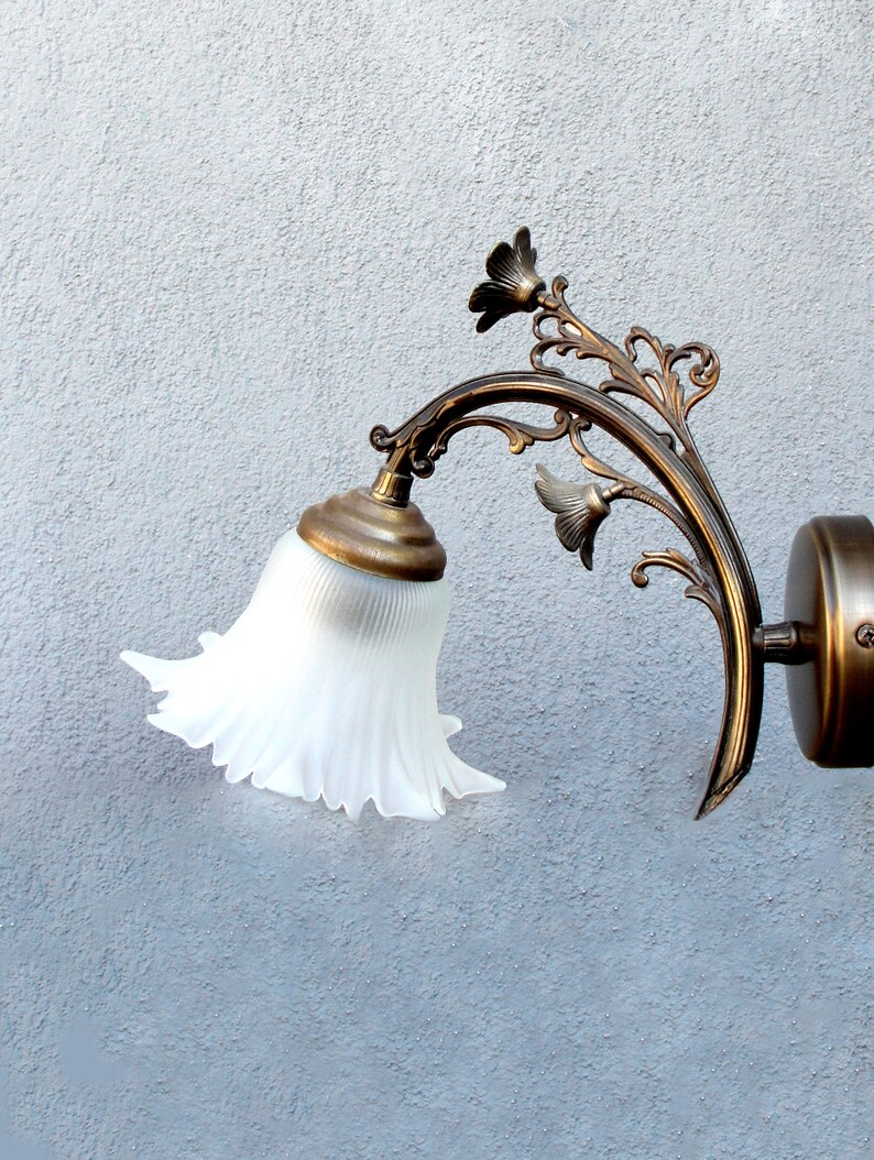 Pair of Wall Flower Sconces Lamps Brass Set of Wall Lights - Etsy
