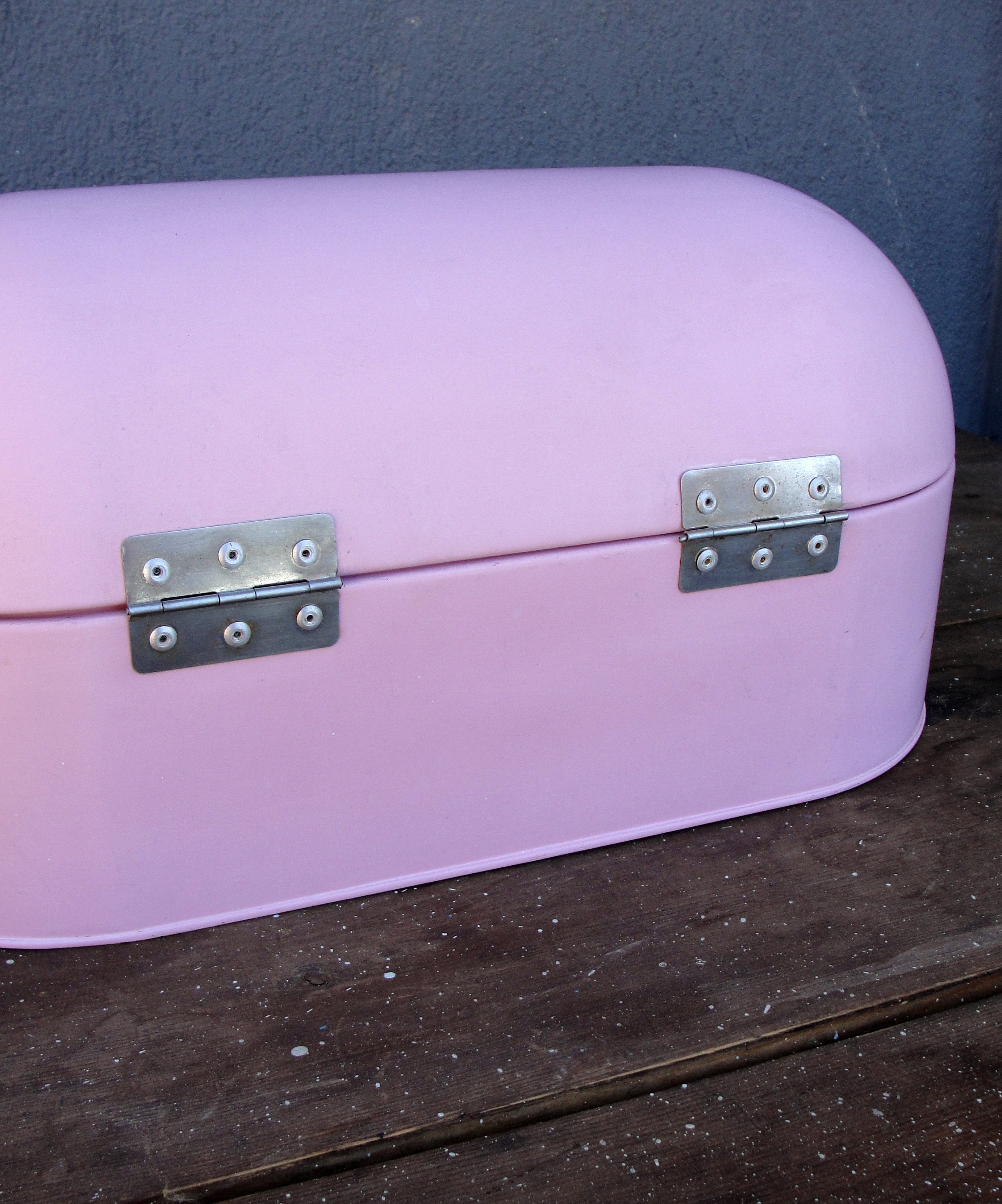 Vintage Bread Box Tin Funky Pink 1970's Kitchen Decor | Etsy