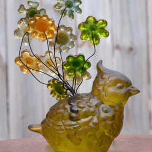 Vintage Lucite Bird With Flowers 1970s Gamut Designs Lucite Bird ...