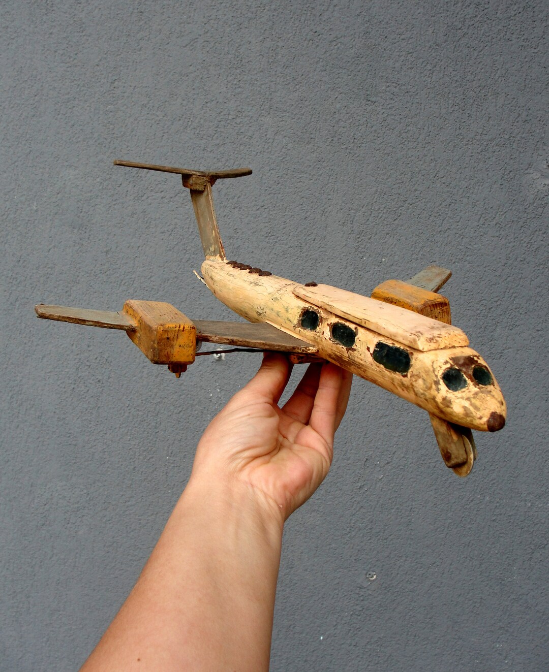 Vintage Handmade Wooden Airplane, Large Decorative Plane, Aviation ...