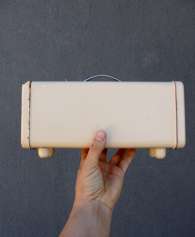 Vintage Enamelware Box, Biscuit Box, Tiffin, Vintage Enamel Ware ...