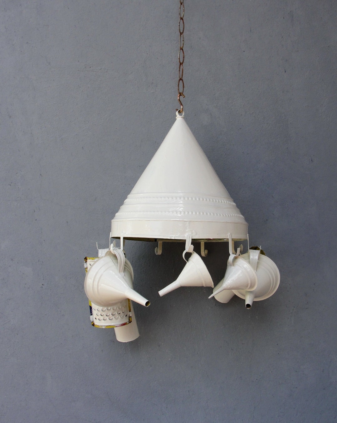 Vintage Kitchen Rack, Recycled Tin, Tin Funnels, Tin Grate, Cookie ...