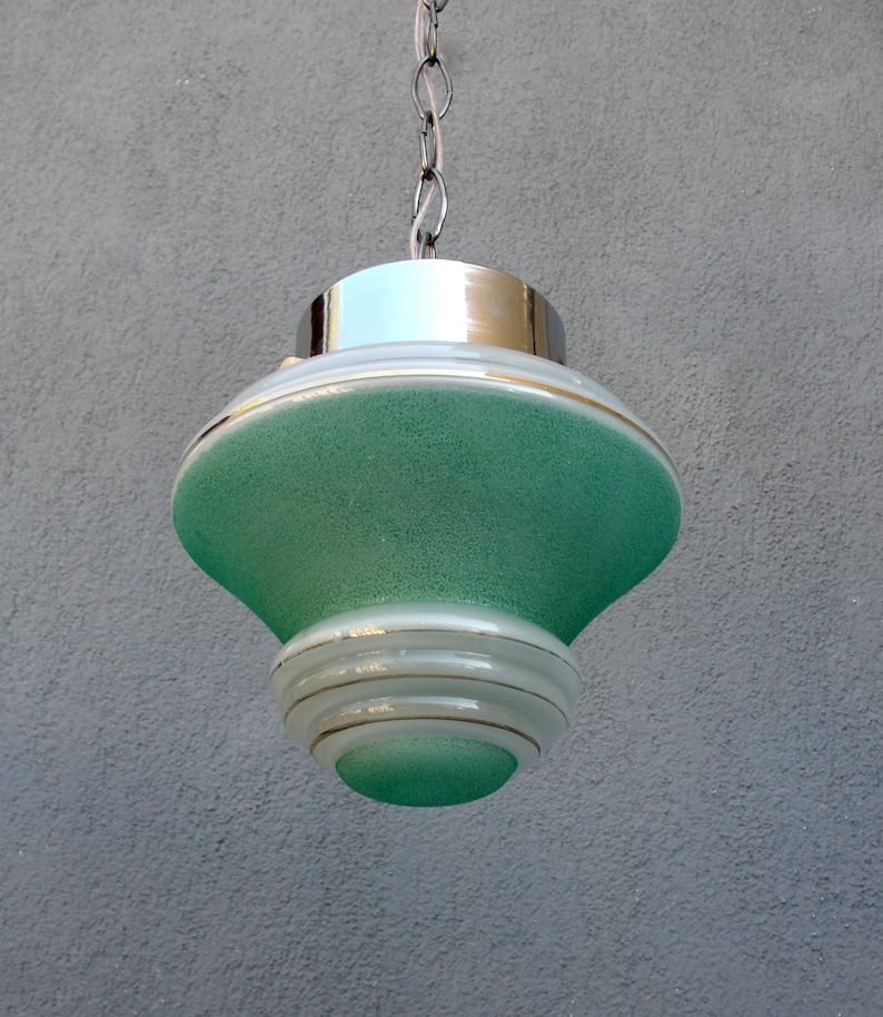 Midcentury Green Glass Ceiling Light Art Glass Pendant Light - Etsy