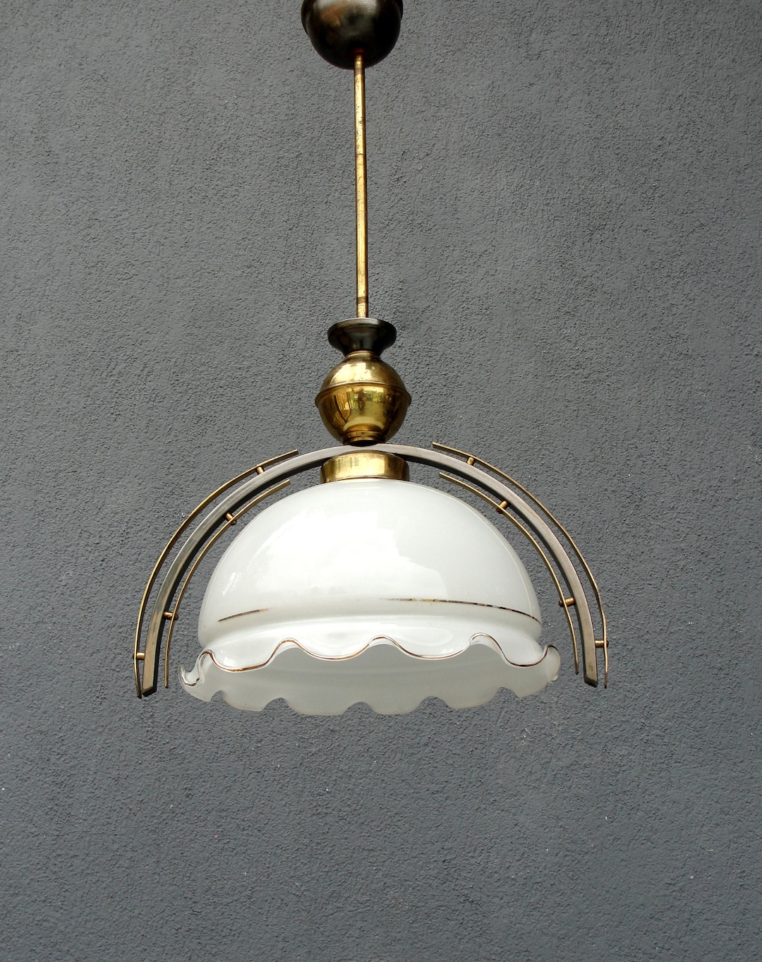 Vintage Glass Ceiling Light, Art Glass Pendant Light Lamp, Retro 1970s ...