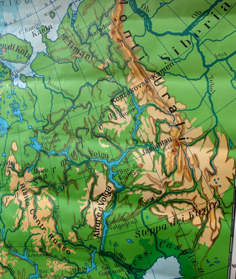 Vintage Europe School Map Pull Down Map 1971 Made in Italy | Etsy