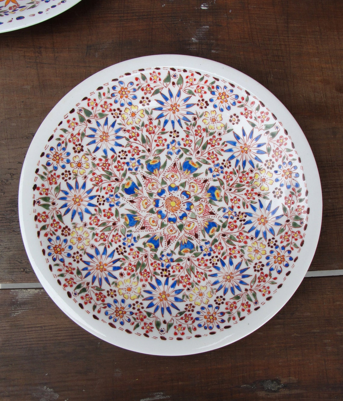 Vintage Polish Plate Hand Painted Floral Plate Porcelain - Etsy