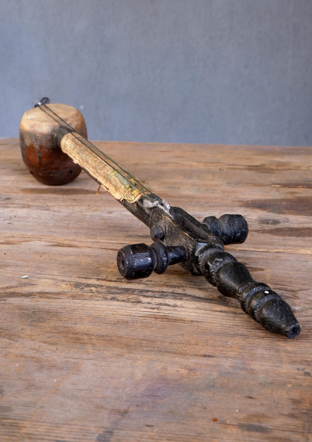 Vintage Wooden Egyptian Two-string Spike-fiddle, ‘fiddle of the Nile ...