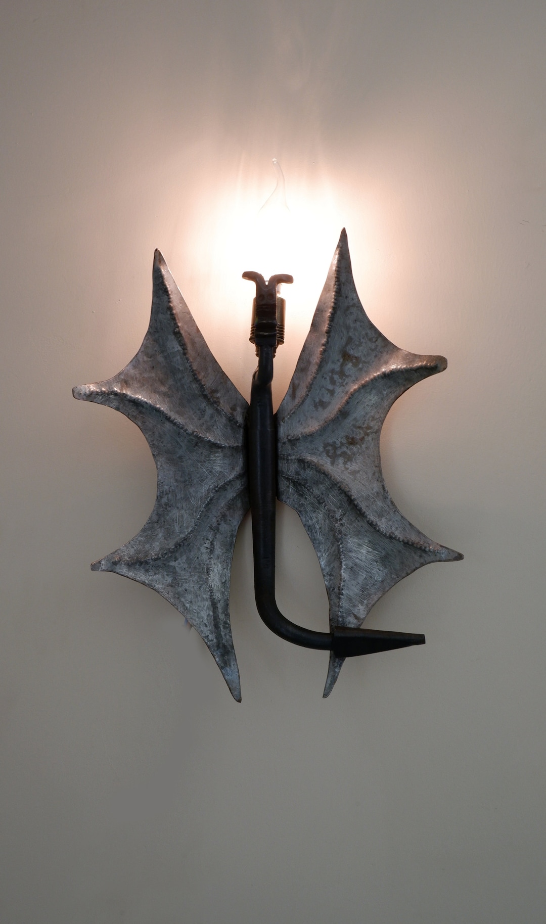 Dragon Wall Sconce, Handmade Iron Home Decor, Gothic Wall Sconce, Lamp ...