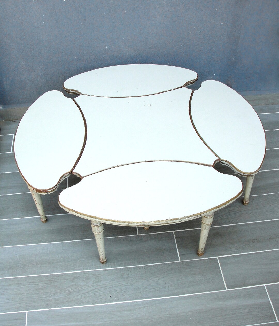Mid-century Nesting Coffee Tables Set, MCM Clover Coffeetables Wooden ...