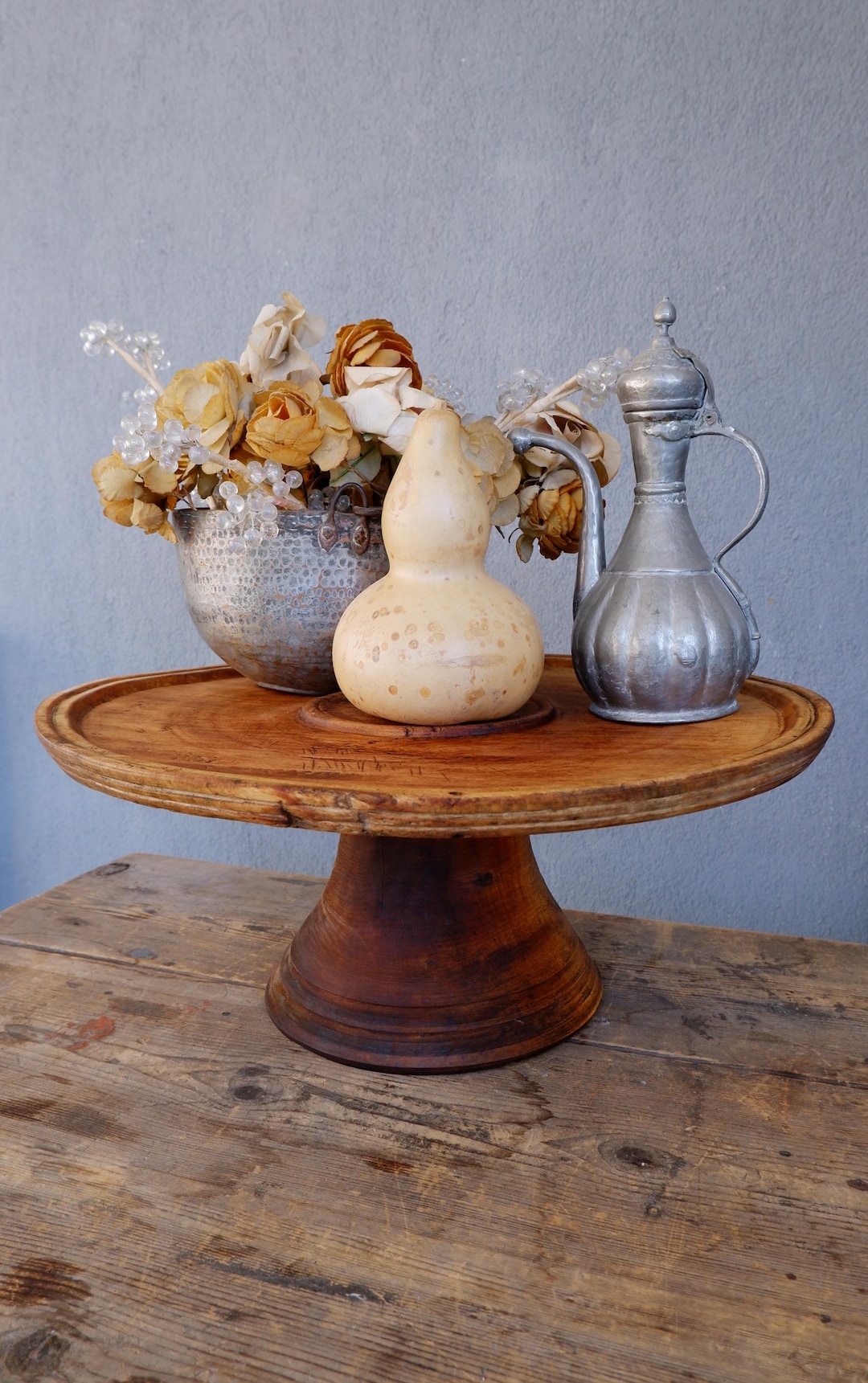 Vintage Floor Table, Turkish Sofra, Hand Carved Table Tray, Round Tray ...
