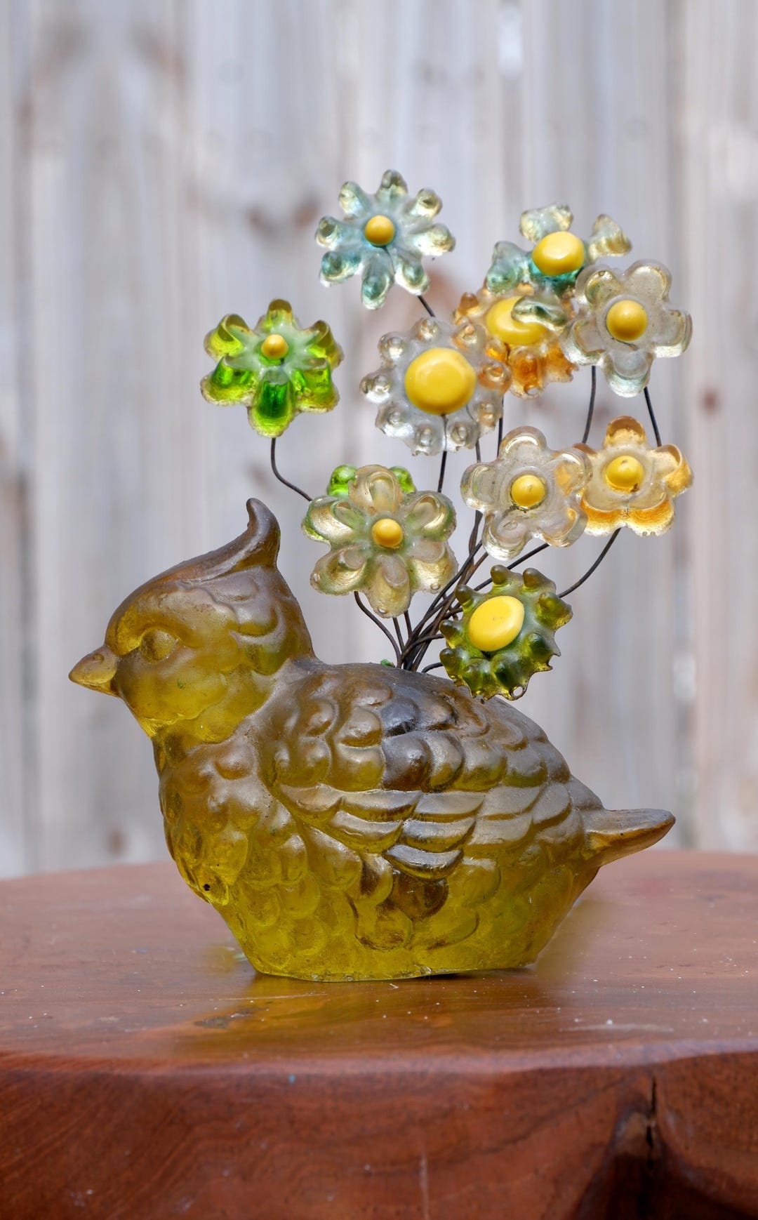 Vintage Lucite Bird With Flowers 1970s Gamut Designs Lucite Bird ...