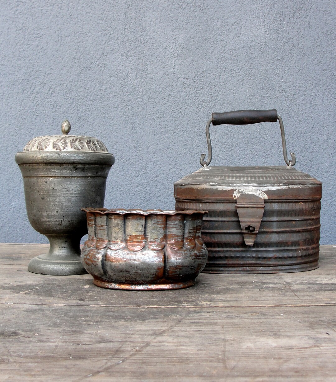 Vintage Urn, Turkish Bath Soap Container, Bowl, Galvanized Copper Home ...