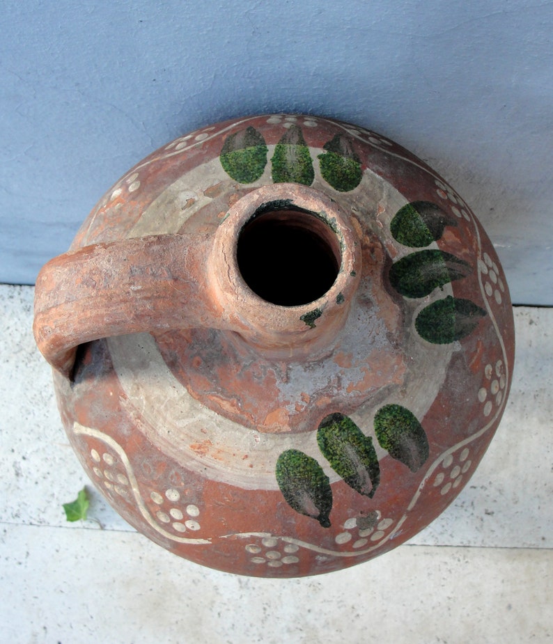 Vintage Clay Pot Earthenware Cauldron Large Pottery Planter | Etsy