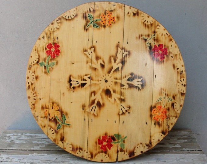 Vintage Floor Table, Turkish Sofra, Hand Painted Table Tray, Round Tray ...