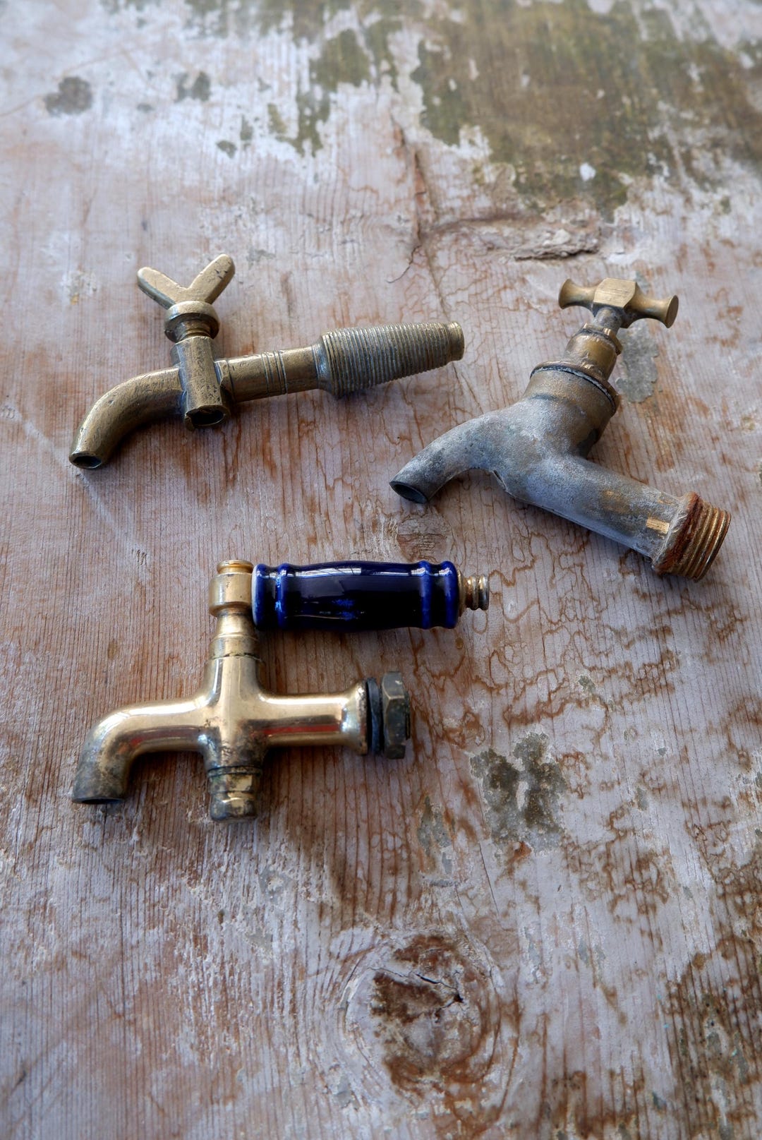 Vintage Taps, Brass Faucet Set, 3 Small Taps, Original Turkish Bath ...