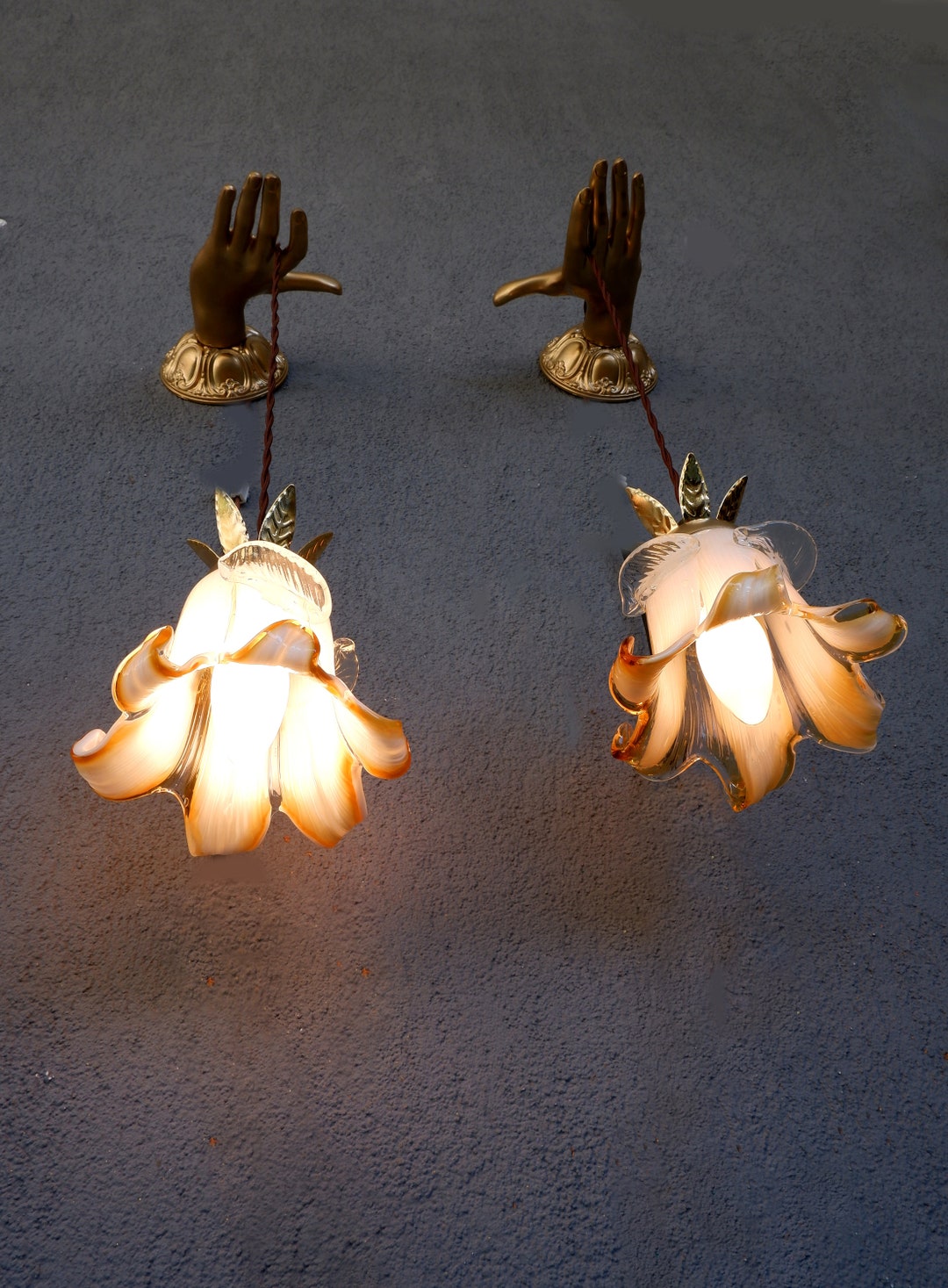 Bronze Hands Wall Sconces, 2 Hands Lamps, Brass Set of Wall Lights, 2 ...