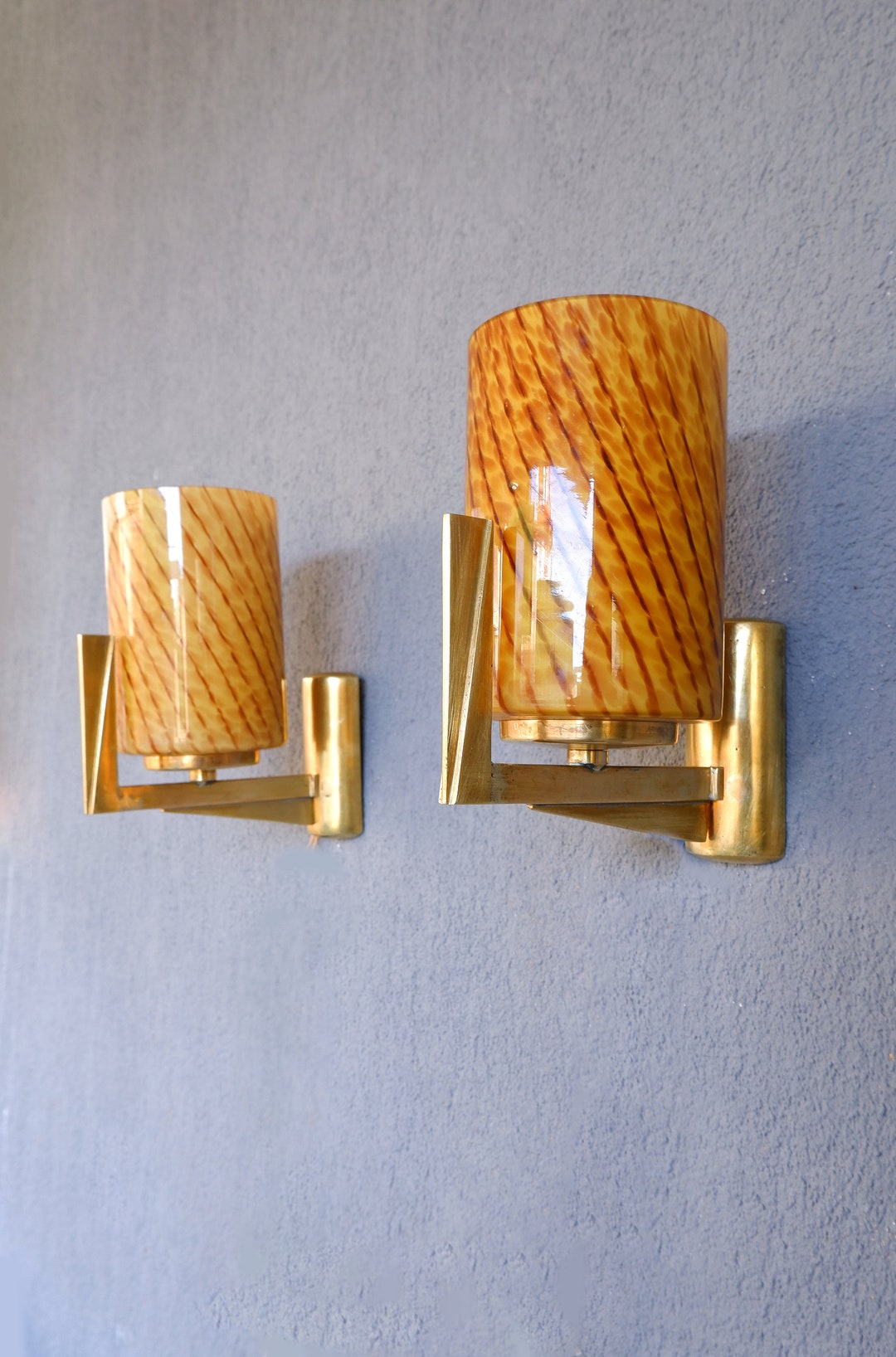 MCM Wall Sconces, Midcentury Brass Sconces, Vintage Brass Wall Lights ...