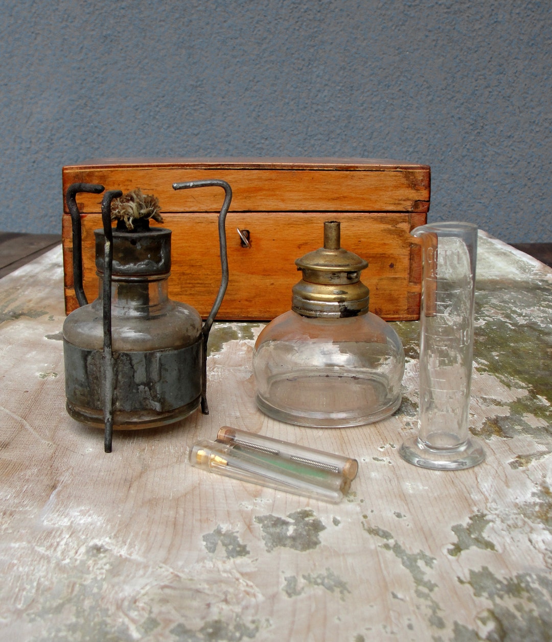 Vintage Glass Spirit Burner Bottles, Instant Collection Glass Pharmacy ...