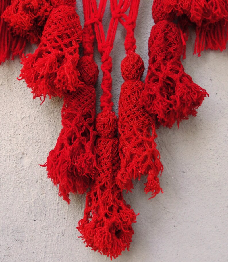 Red Macrame Driftwood Wall Art Installation Driftwood - Etsy