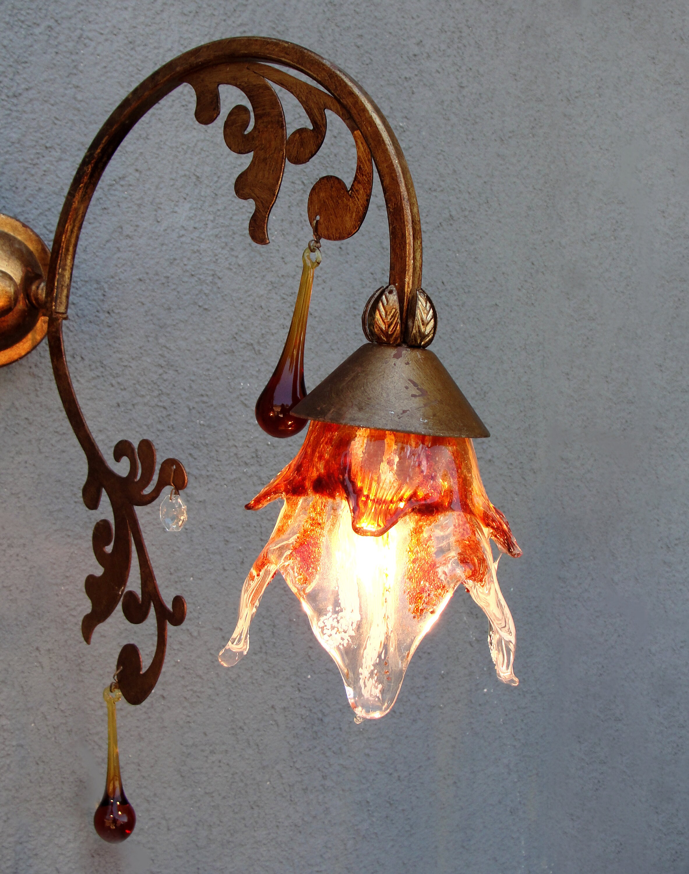 Murano Glass Large Wall Sconce One Two Light Wall Sconce - Etsy