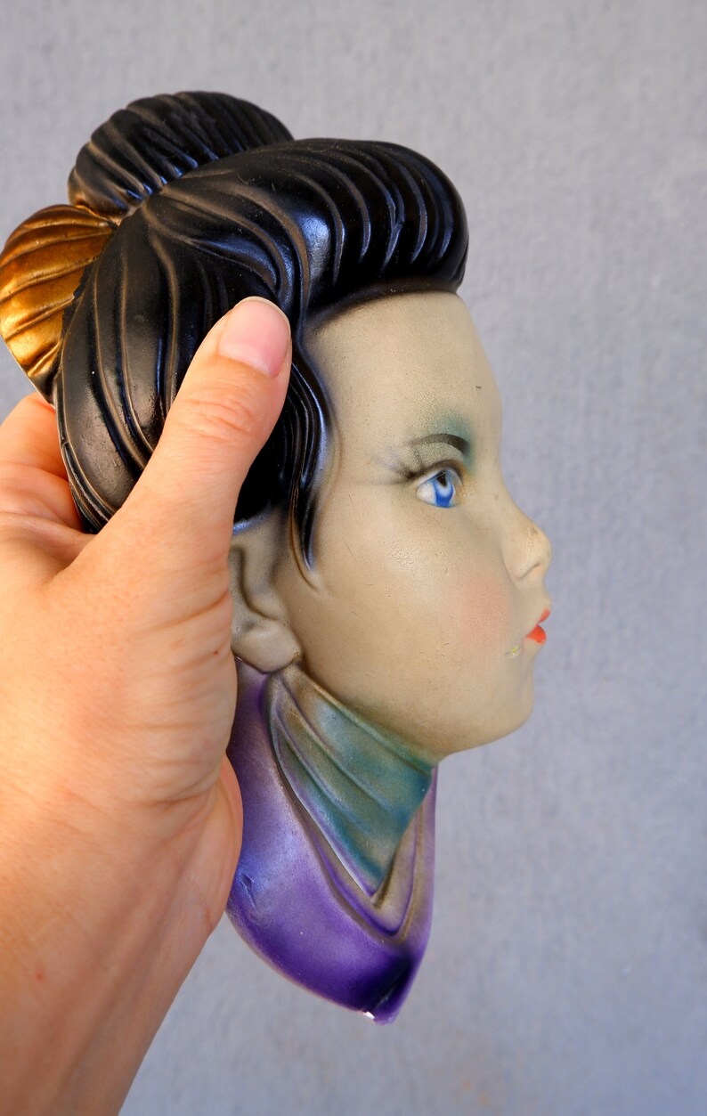 Art Deco Czech Face Wall Plaque - Plaster Wall Decor - Etsy