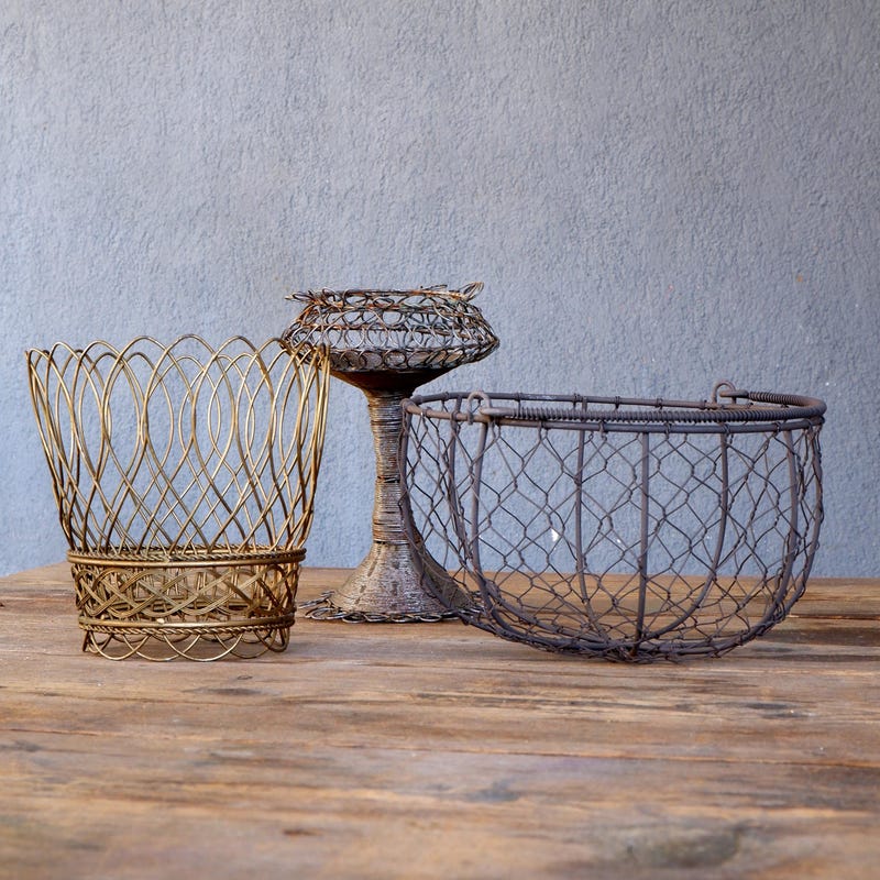 Wire Basket Planter - Etsy