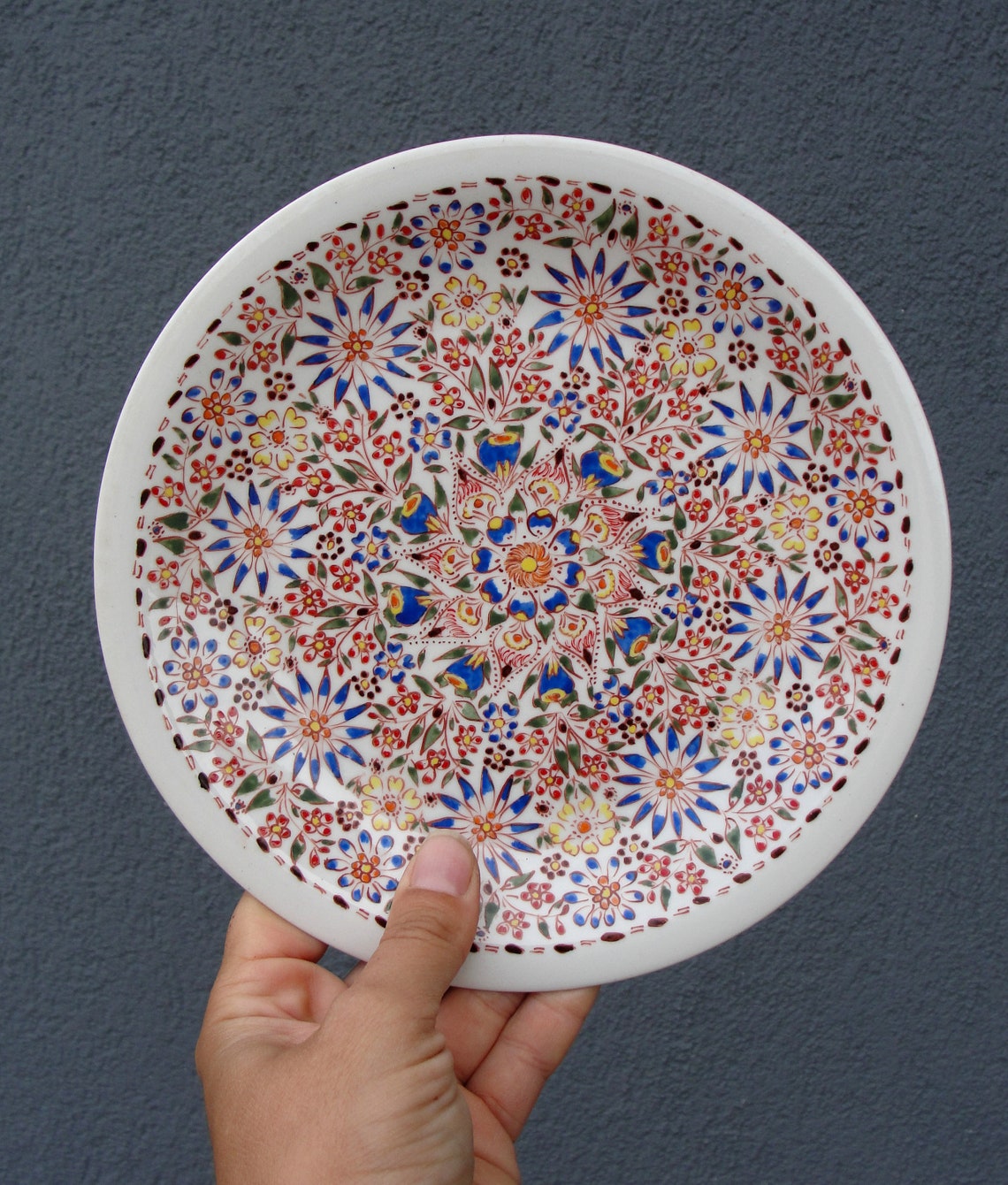 Vintage Polish Plate Hand Painted Floral Plate Porcelain - Etsy