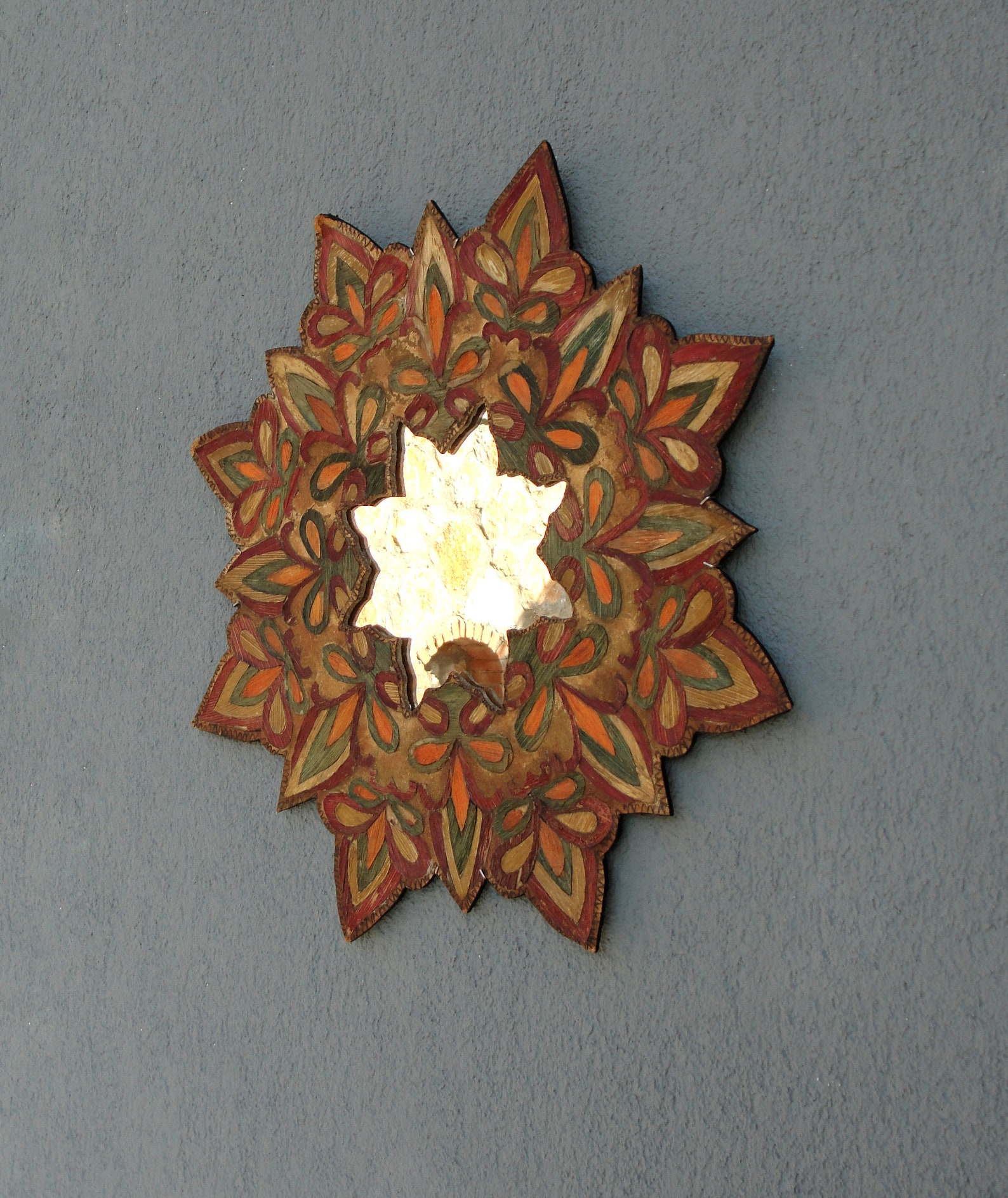 Wooden Inlay Mirror Mandala Mirror Bohemian Style Mirror - Etsy